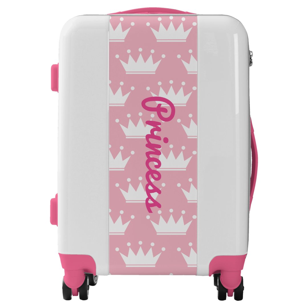 Custom luggage cute princess crown girl's suitcase | Zazzle