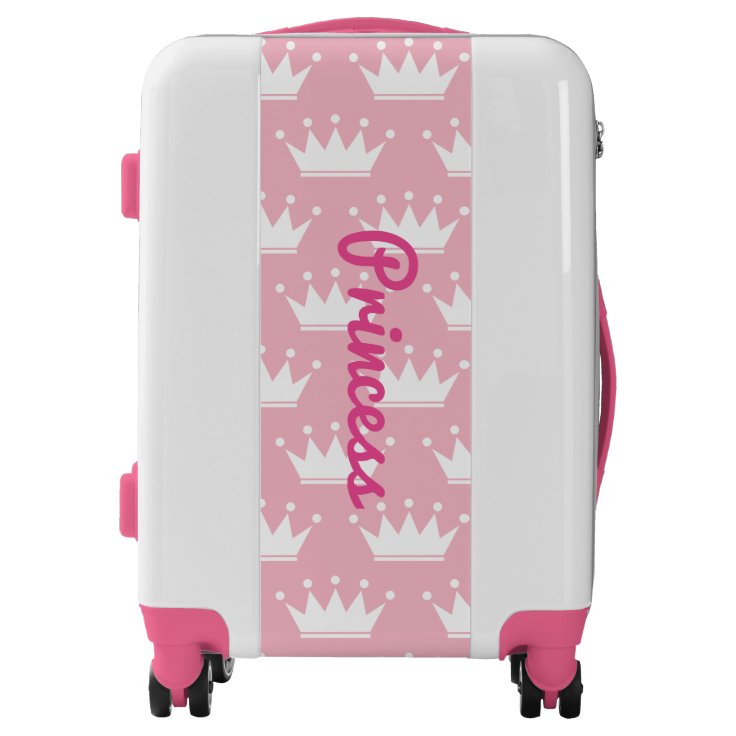 Custom luggage cute princess crown girl's suitcase | Zazzle