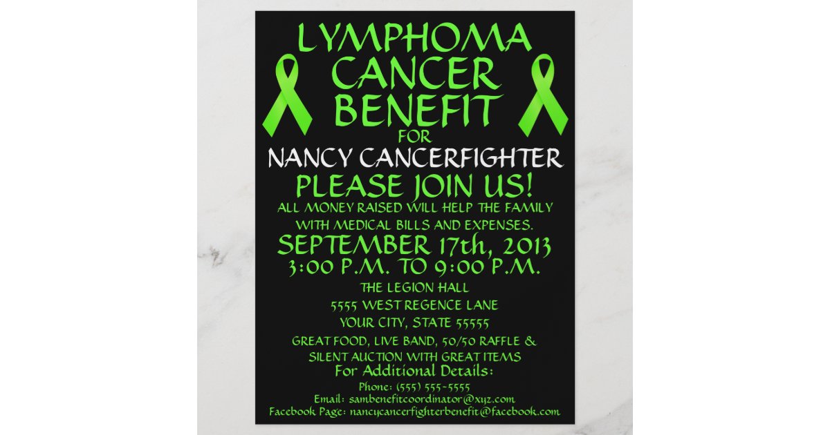 Custom Lymphoma Cancer Benefit Flyer | Zazzle