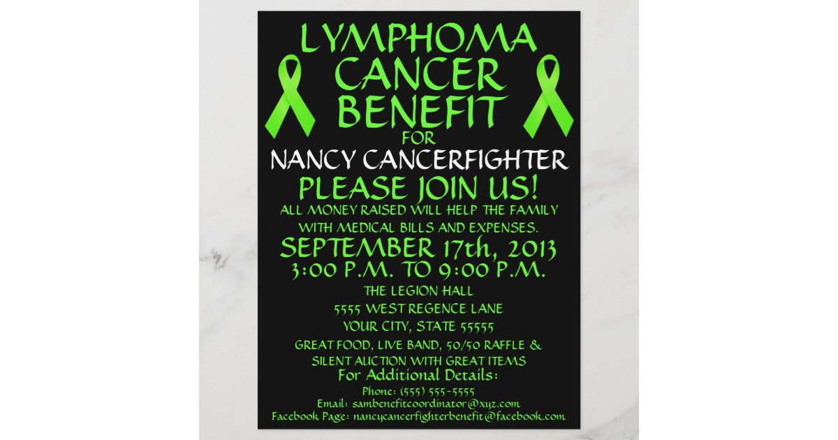 Custom Lymphoma Cancer Benefit Flyer | Zazzle