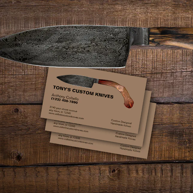 Custom Made Cutlery and Knives Business Card | Zazzle