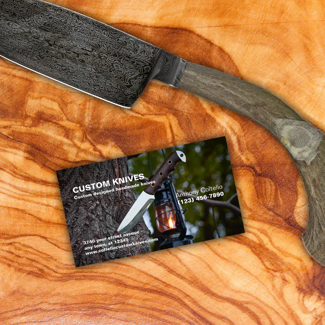 Custom Made Cutlery and Knives Business Card | Zazzle