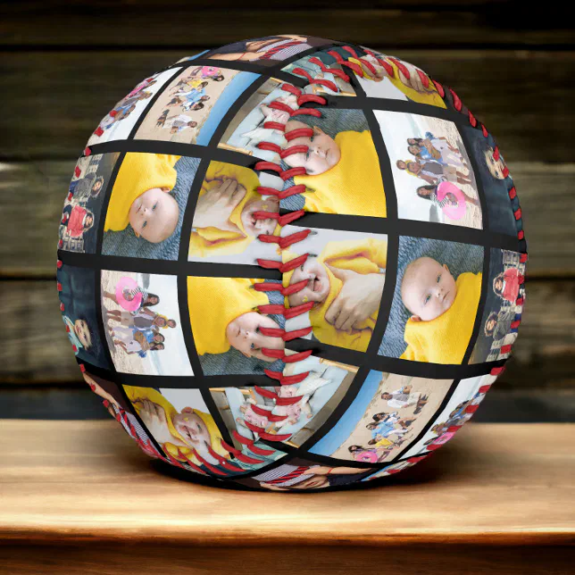 Custom Made Personalized One of a Kind 10 Photo Baseball | Zazzle
