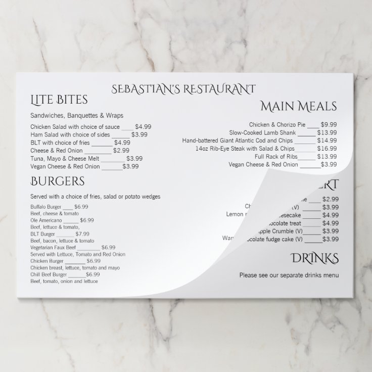Custom made unique personalized Menu Paper Pad | Zazzle