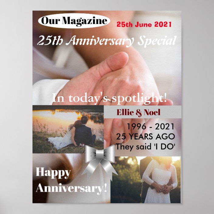 Custom Magazine Cover 25th Anniversary Poster Idea | Zazzle.com