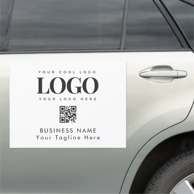 Custom Magnetic Sign Business Logo & Qr Code | Zazzle