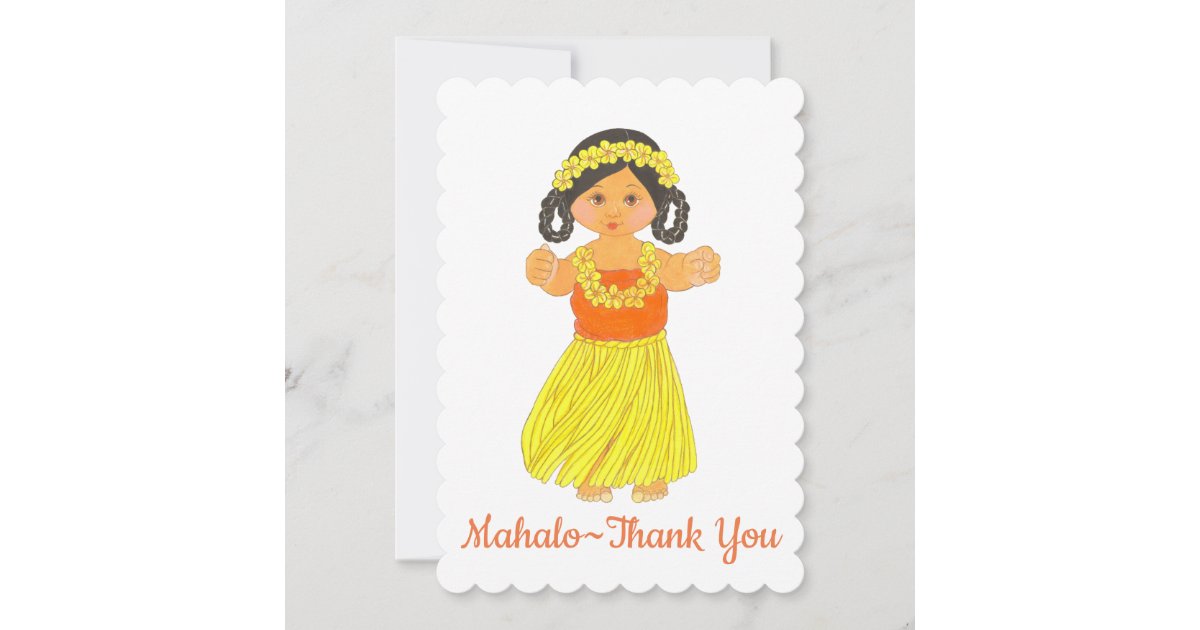 Custom Mahalo - Thank You~Hawaiian Luau Card | Zazzle