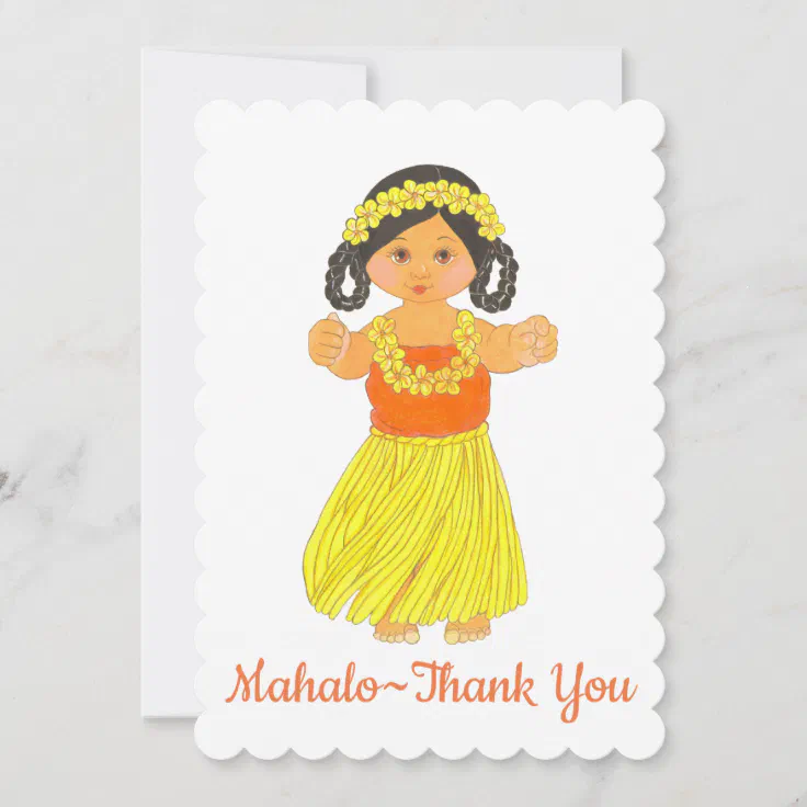 Custom Mahalo - Thank You~Hawaiian Luau Card | Zazzle