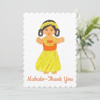 Custom Mahalo - Thank You~Hawaiian Luau Card | Zazzle
