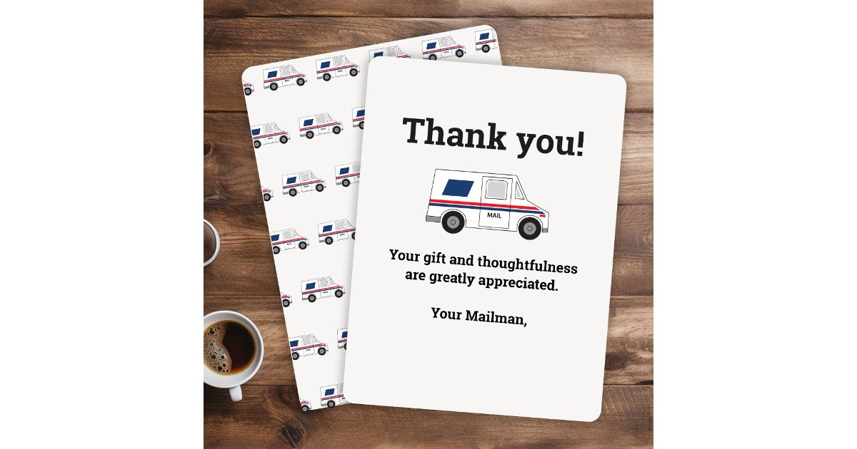 Custom Mail Carrier Thank You Card | Zazzle