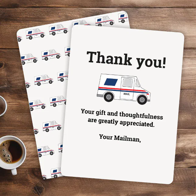 Custom Mail Carrier Thank You Card | Zazzle