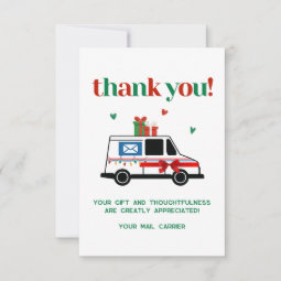 Custom Mail Letter Carrier Thank You Card | Zazzle