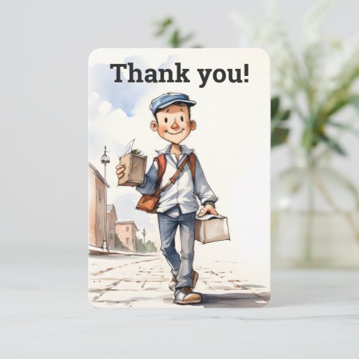 Custom Mailman Letter Carrier Thank You Card | Zazzle