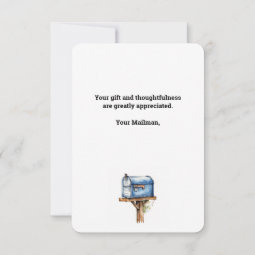 Custom Mailman Letter Carrier Thank You Card | Zazzle