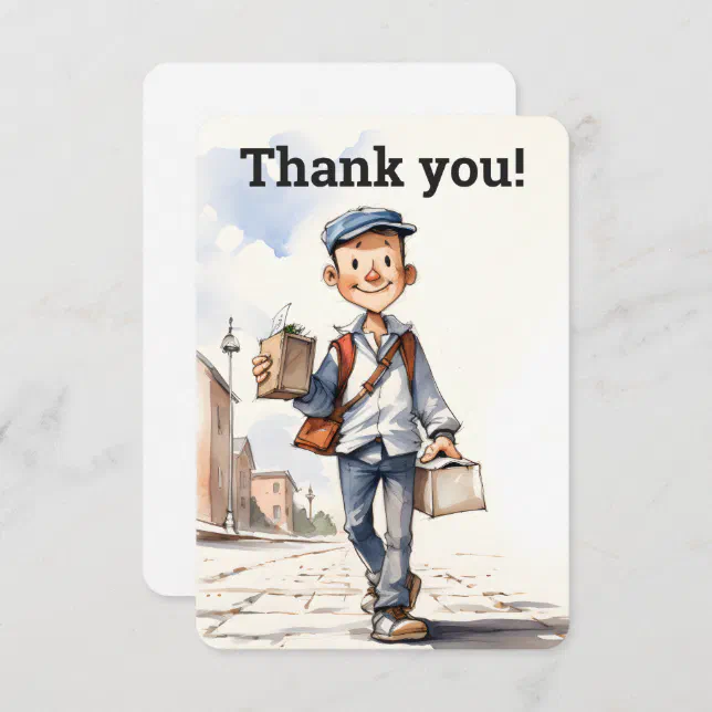 Custom Mailman Letter Carrier Thank You Card | Zazzle