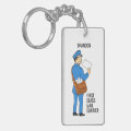 Custom Mailman Retro Letter Carrier Keychain | Zazzle