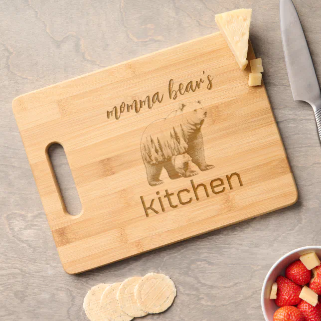 Custom Mama Bear Kitchen Mothers Day Cutting Board | Zazzle