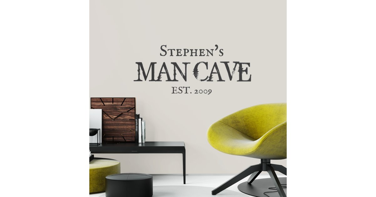 Custom Man Cave Personalized Gift Wall Decal | Zazzle