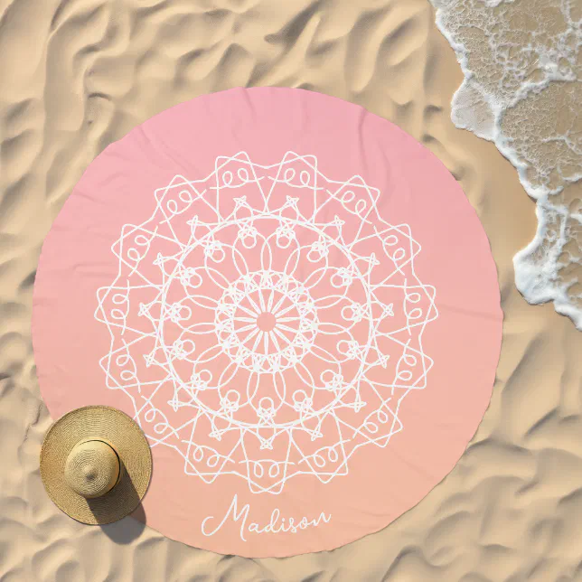 Custom Mandala Round Beach Towel Beach Towel | Zazzle