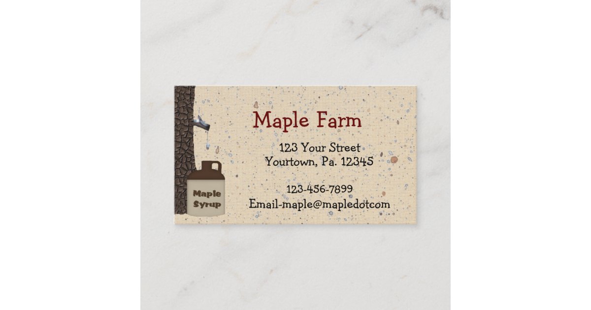 Custom Maple Syrup Business Card | Zazzle