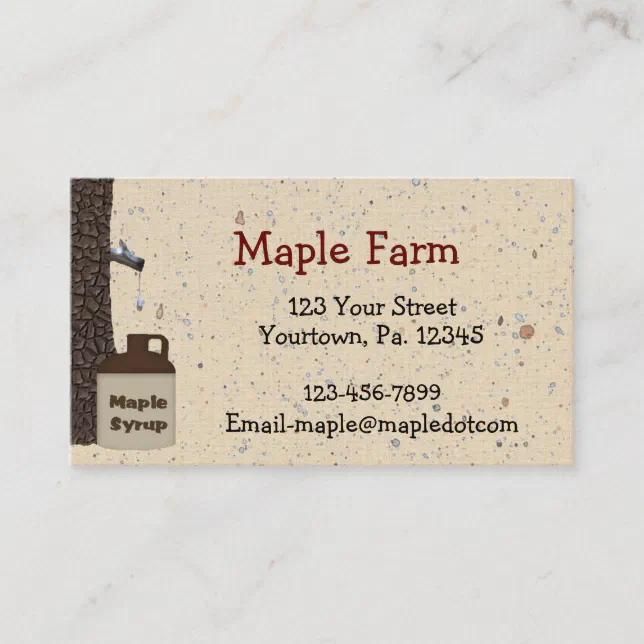 Custom Maple Syrup Business Card | Zazzle