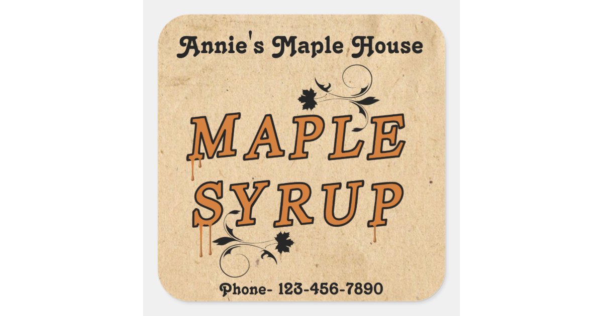 Custom Maple Syrup Business Product Sticker | Zazzle