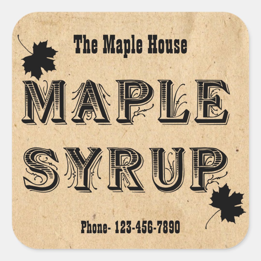 Custom Maple Syrup Maple Leaf Business Sticker | Zazzle