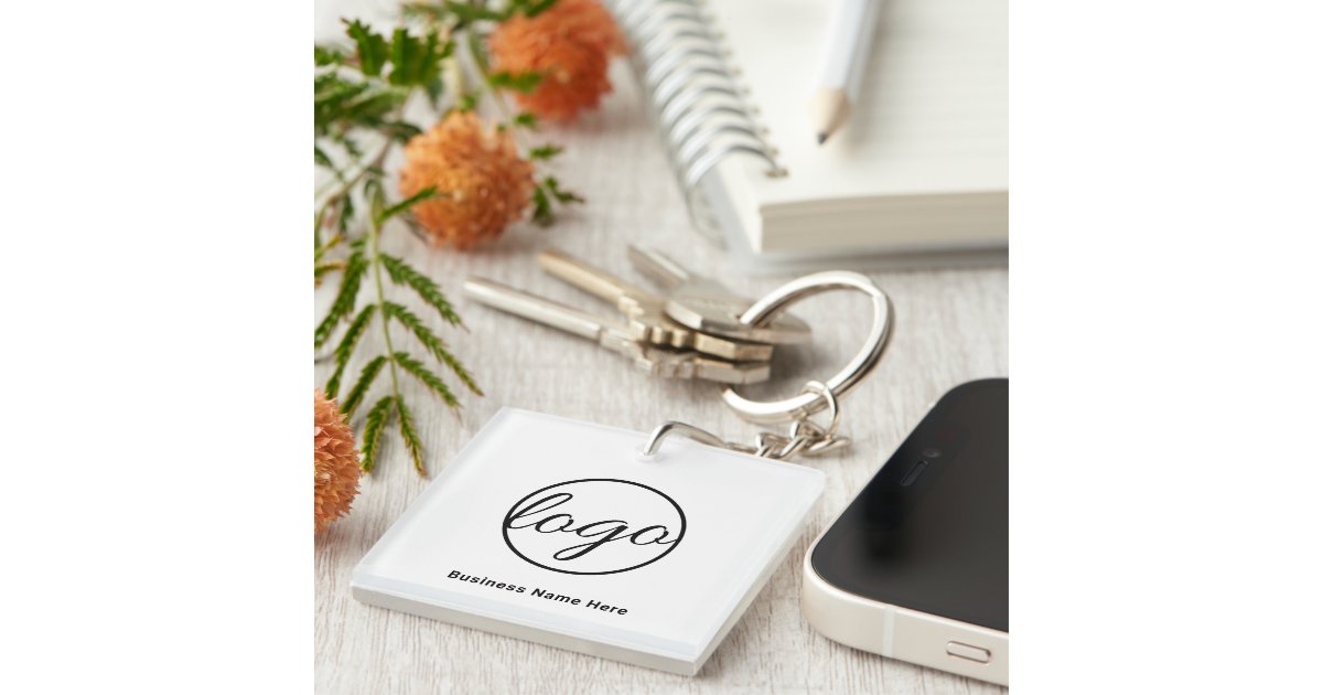 Custom Marketing Promotional Business Logo Keychain | Zazzle