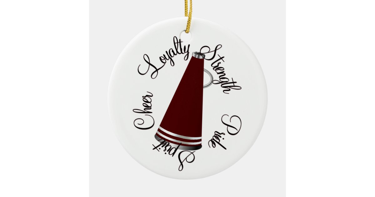 Custom Maroon Megaphone Cheerleader Ornament | Zazzle