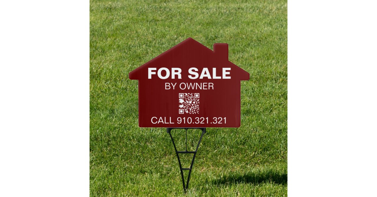 Custom Maroon QR Code For Sale Real Estate Sign | Zazzle