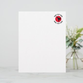 Custom martial arts karate kick silhouette letterhead | Zazzle
