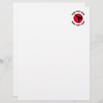 Custom martial arts karate kick silhouette letterhead | Zazzle