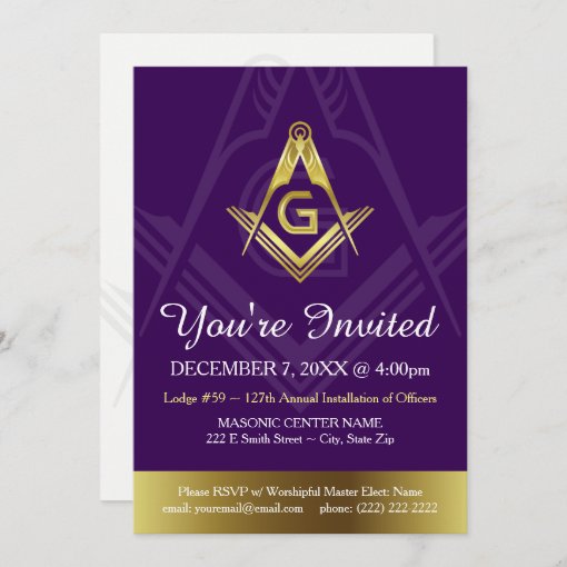 Custom Masonic Invitation Templates | Grand Lodge | Zazzle