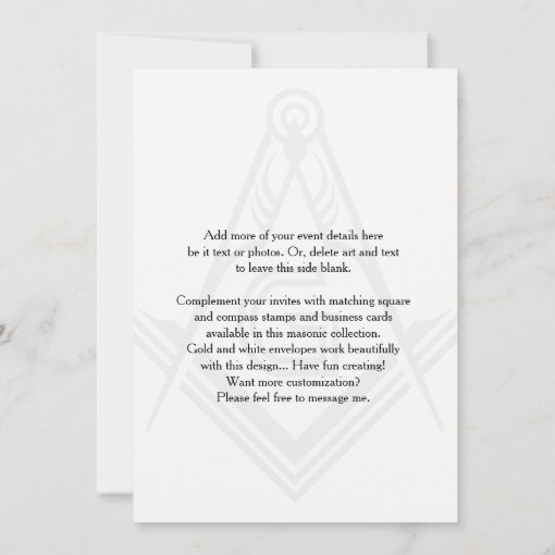 Custom Masonic Invitation Templates | Grand Lodge | Zazzle