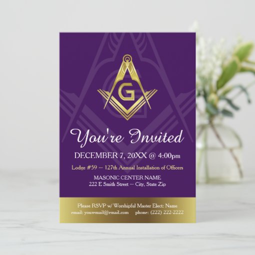 Custom Masonic Invitation Templates | Grand Lodge | Zazzle
