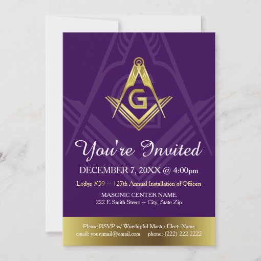 Custom Masonic Invitation Templates | Grand Lodge | Zazzle