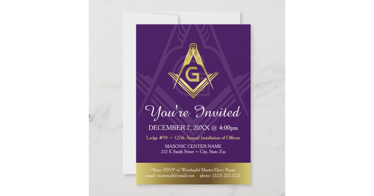 Custom Masonic Invitation Templates | Grand Lodge | Zazzle