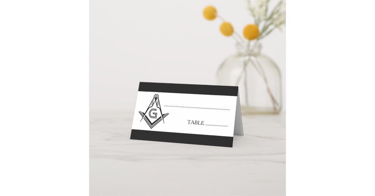 Custom Masonic Table Decorations | Freemasonry Place Card | Zazzle