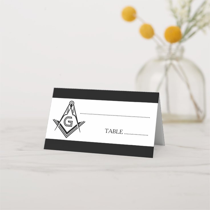 Custom Masonic Table Decorations | Freemasonry Place Card | Zazzle