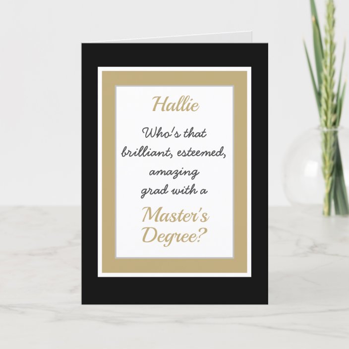 Custom Master's degree Congratulations card | Zazzle.com