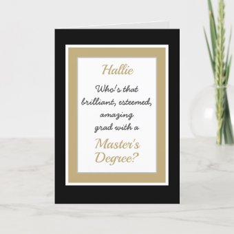 Custom Master's degree Congratulations card | Zazzle
