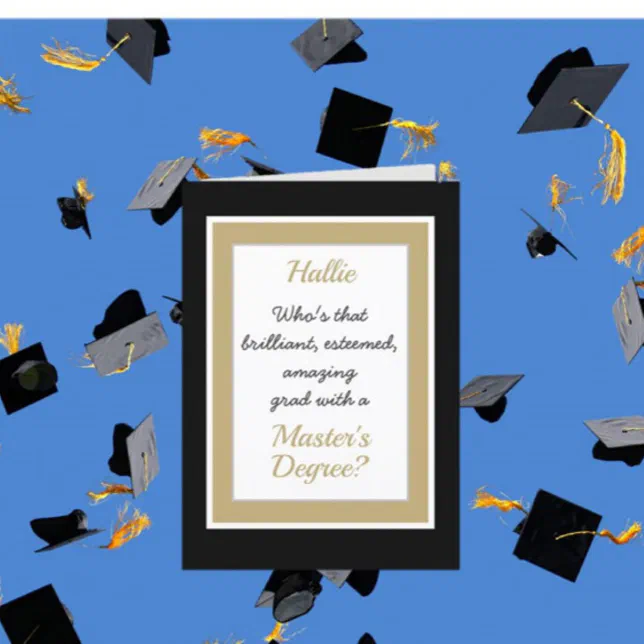 Custom Master's degree Congratulations card | Zazzle