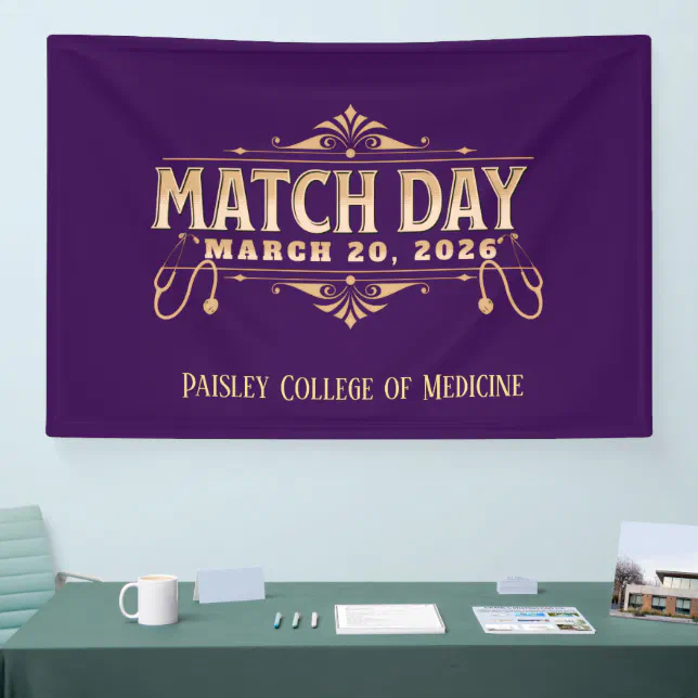 Custom Match Day 2026 Medical Residency Banner | Zazzle