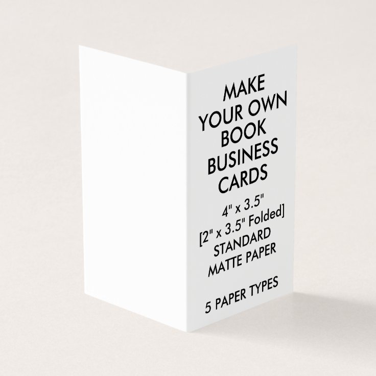 Custom MATTE Book Folded Business Cards 2" x 3.5" | Zazzle