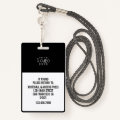 Custom Media Pass Photo ID Business Logo | Black Badge | Zazzle