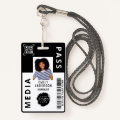Custom Media Pass Photo ID Business Logo | Black Badge | Zazzle