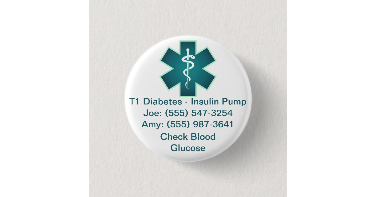 Custom Medical Alert Button Teal | Zazzle