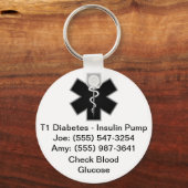 Custom Medical Alert Keychain Black | Zazzle