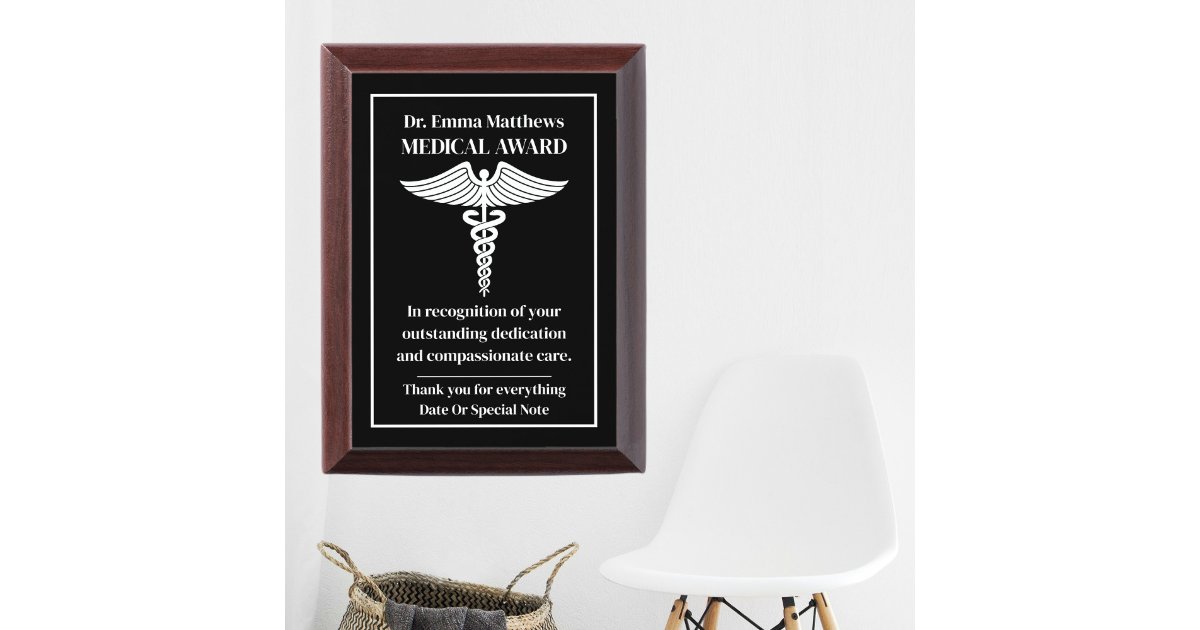 Custom Medical Award Plaque For Doctors And Nurses | Zazzle