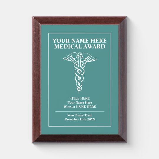 Custom medical award plaque for nurses and doctors | Zazzle.com